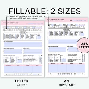 Mood Tracker Journal Fillable and Printable Journal Prompts Mood ...
