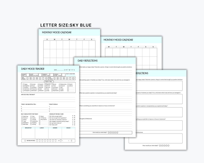 Mood Tracker Journal Printable Mood Journal Prompts for Mental Health ...