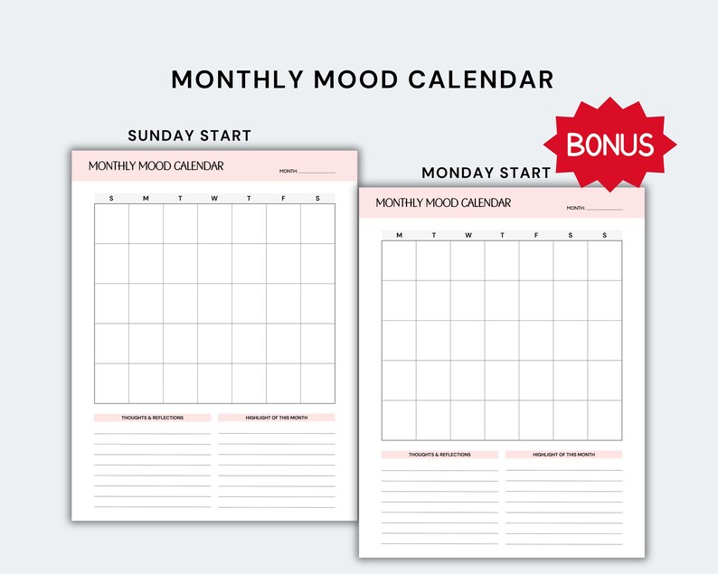 Mood Tracker Journal Printable Mood Journal Prompts for Mental Health ...