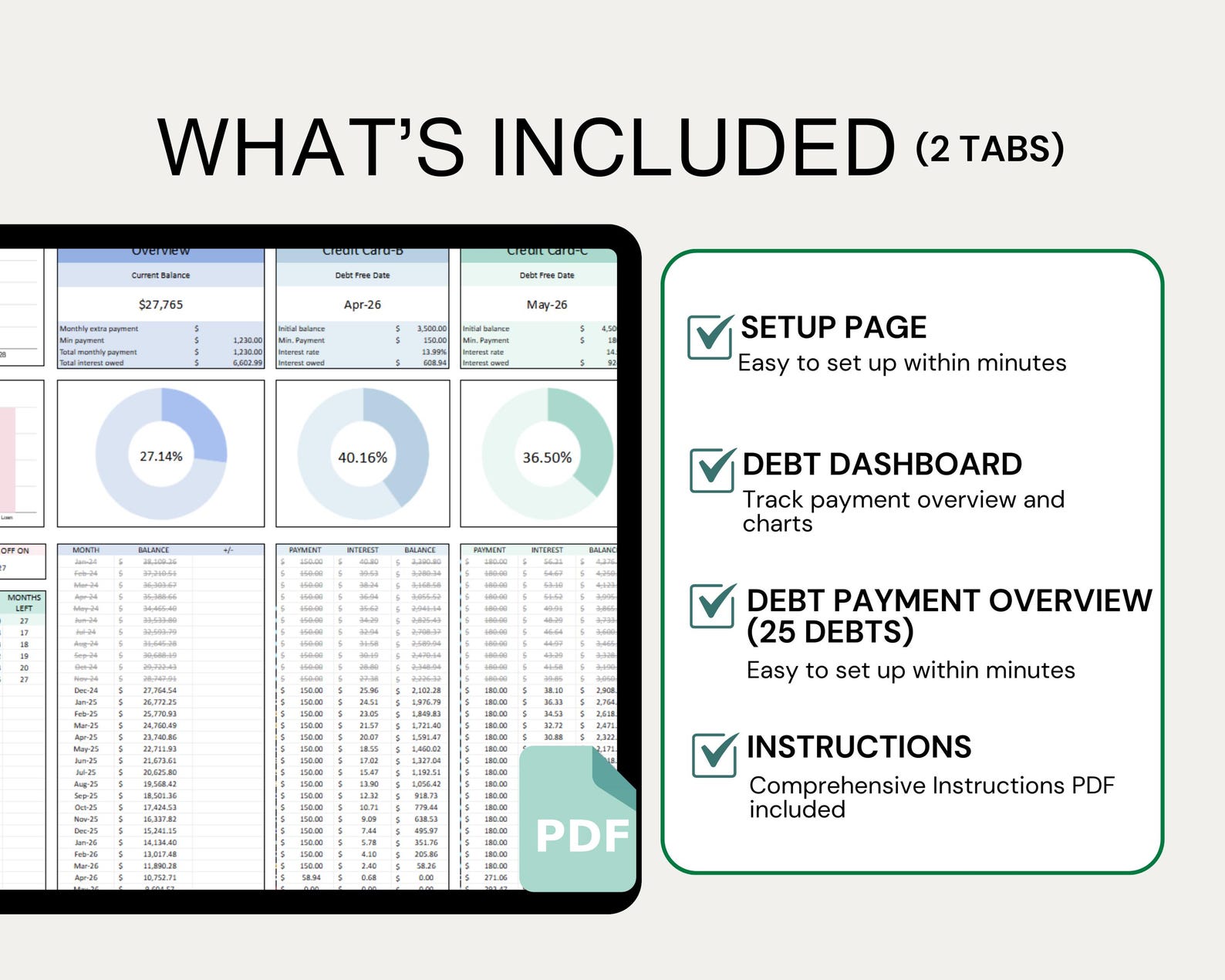 Ultimate Debt Tracker Spreadsheet Debt Payoff Template Debt Dashboard ...