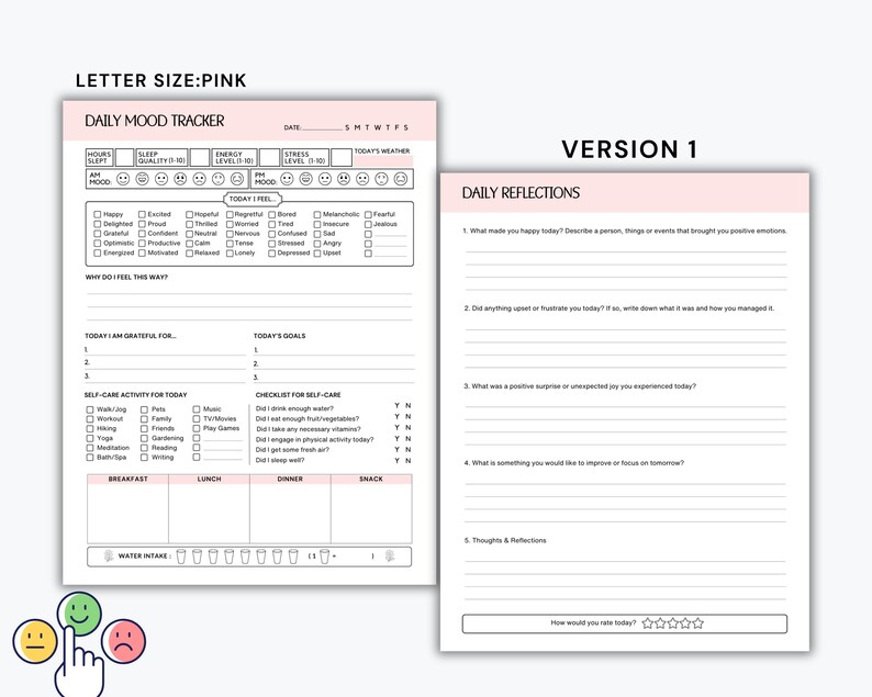 Mood Tracker Journal Printable Mood Journal Prompts for Mental Health ...