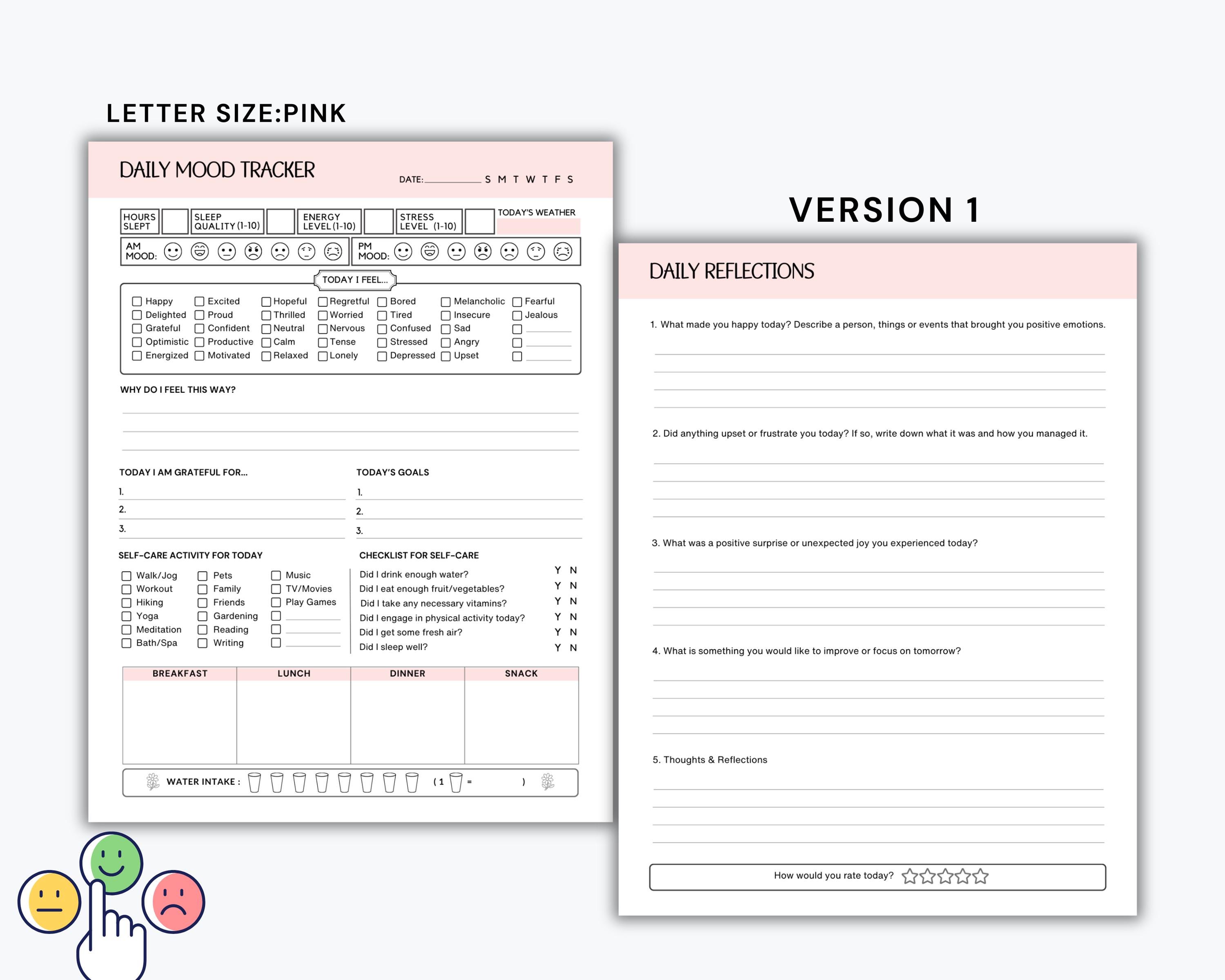 Mood Tracker Journal Printable Mood Journal Prompts for Mental Health ...