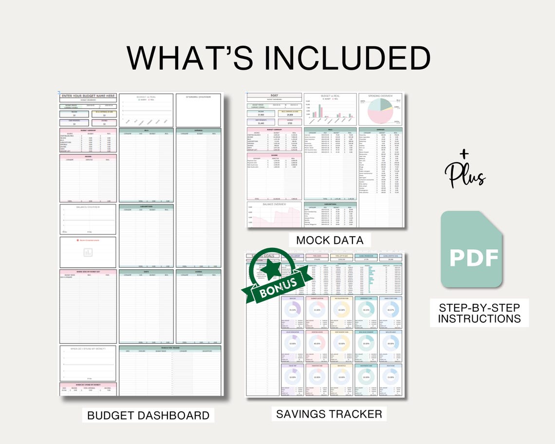 Monthly Budget Spreadsheet Google Sheets Budget Expense and Income ...