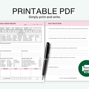Mood Tracker Journal Fillable and Printable Journal Prompts Mood ...