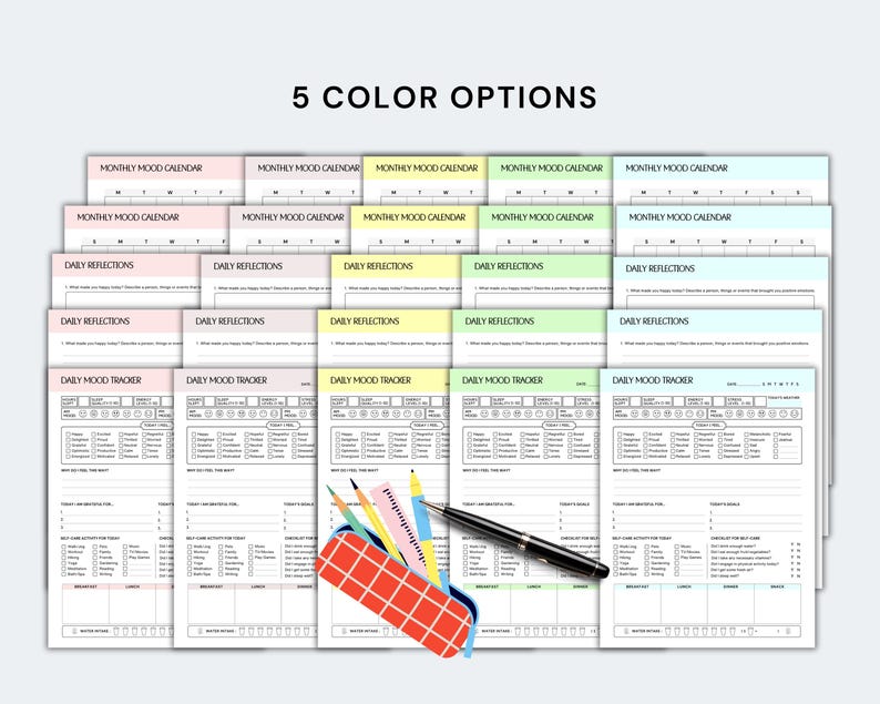 Mood Tracker Journal Printable Mood Journal Prompts for Mental Health ...