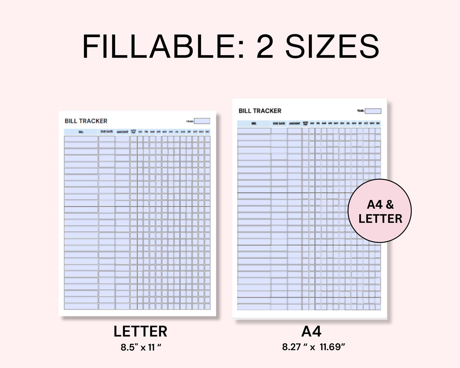 Bill Tracker Fillable Bill Payment Tracker Printable Personal Finance ...