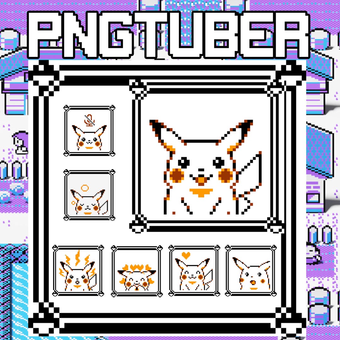 Pikachu Pngtuber Model | Pixel Art, Twitch, Youtube (digital Download ...