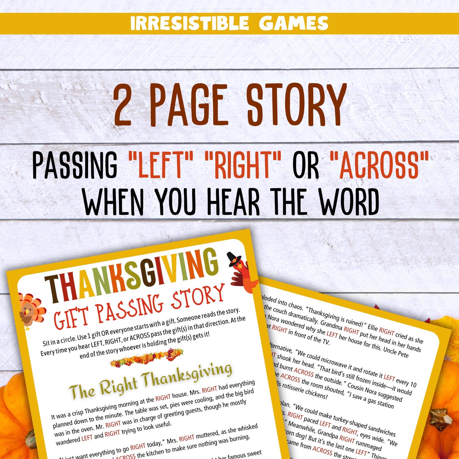 Thanksgiving Gift Passing Story | Thanksgiving Left Right Game | Autumn ...