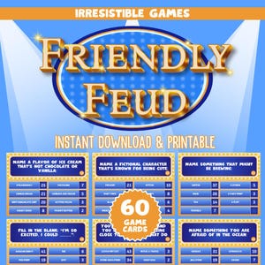 Friendly Feud Party Game | Printable Family and Friends Trivia Game ...