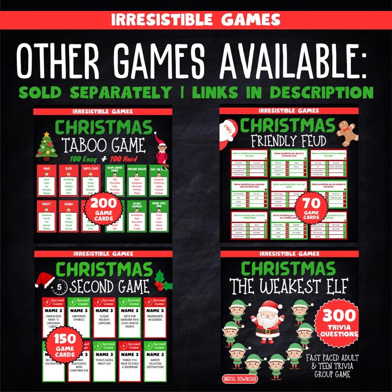 Christmas Name That Tune Game, Perfect for Family Christmas Games and ...