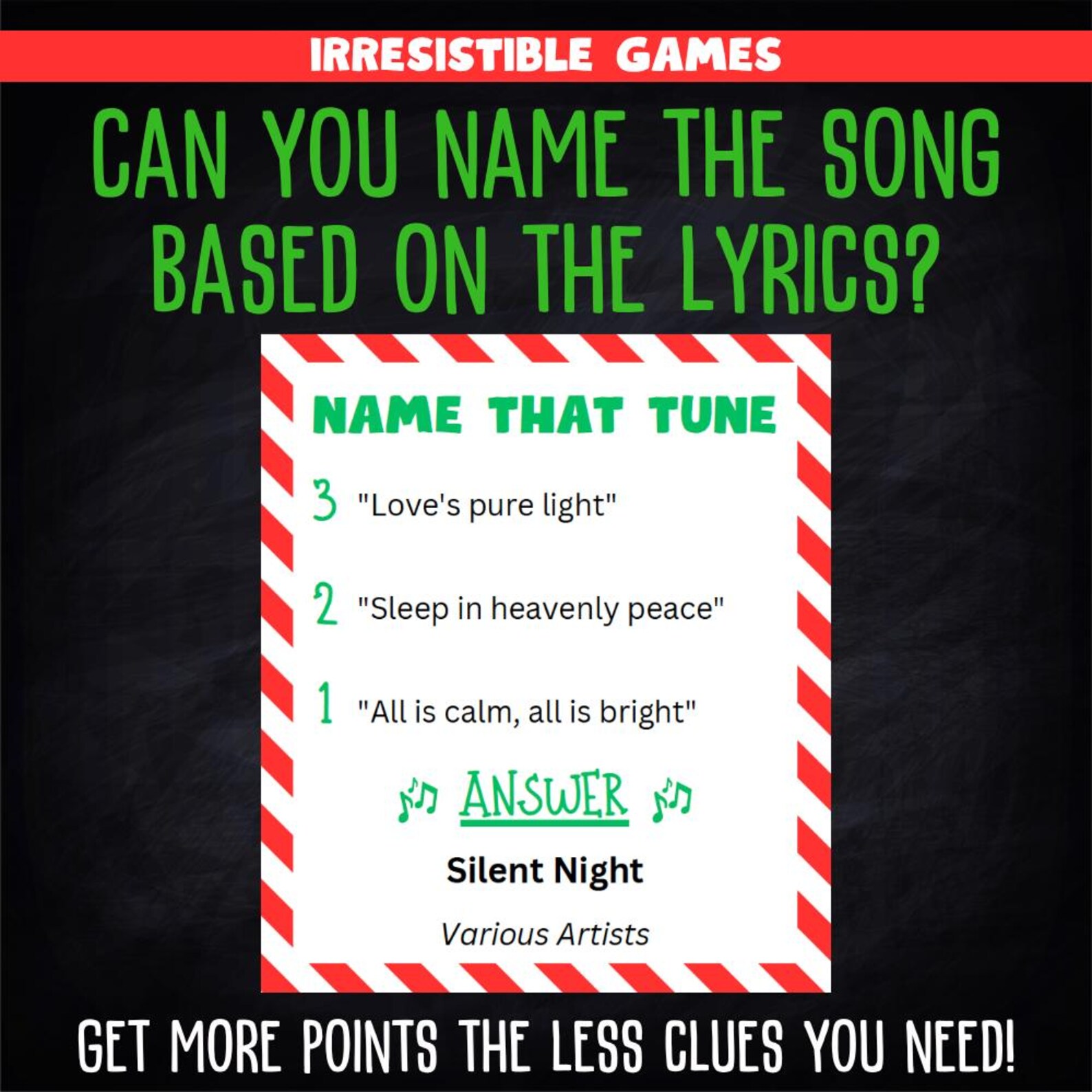 Christmas Name That Tune Game, Perfect for Family Christmas Games and ...