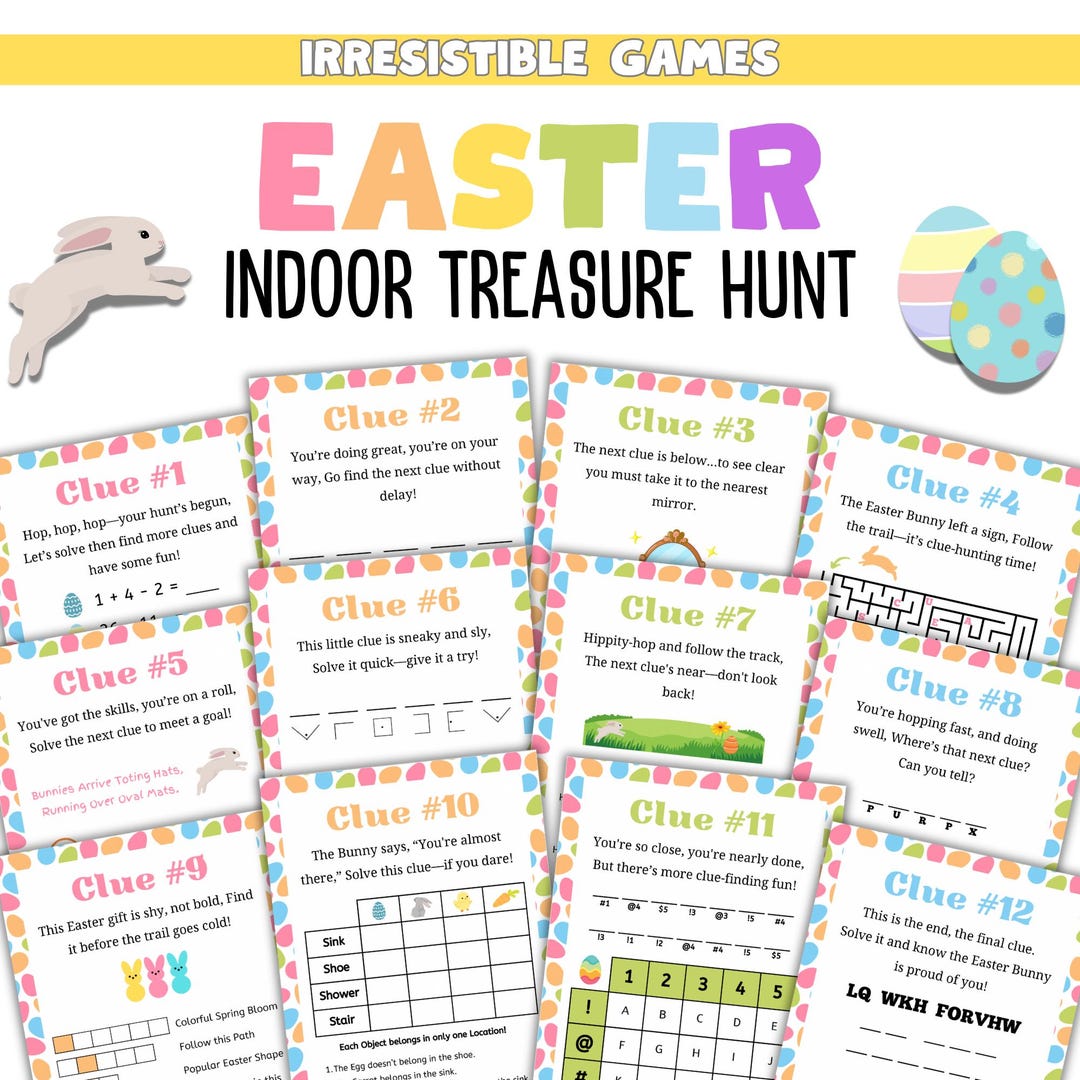 Easter Indoor Treasure Hunt for Older Kids | Kids and Teens Scavenger ...