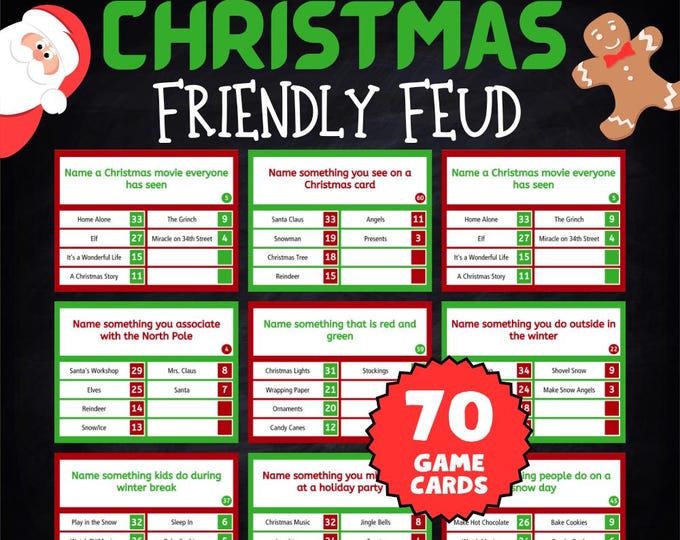 Christmas Friendly Feud, Holiday Family Feud Game, Christmas Trivia ...