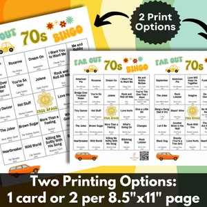 70s Songs Music Bingo. 50 Card Set. Instant PDF Download. Spotify ...