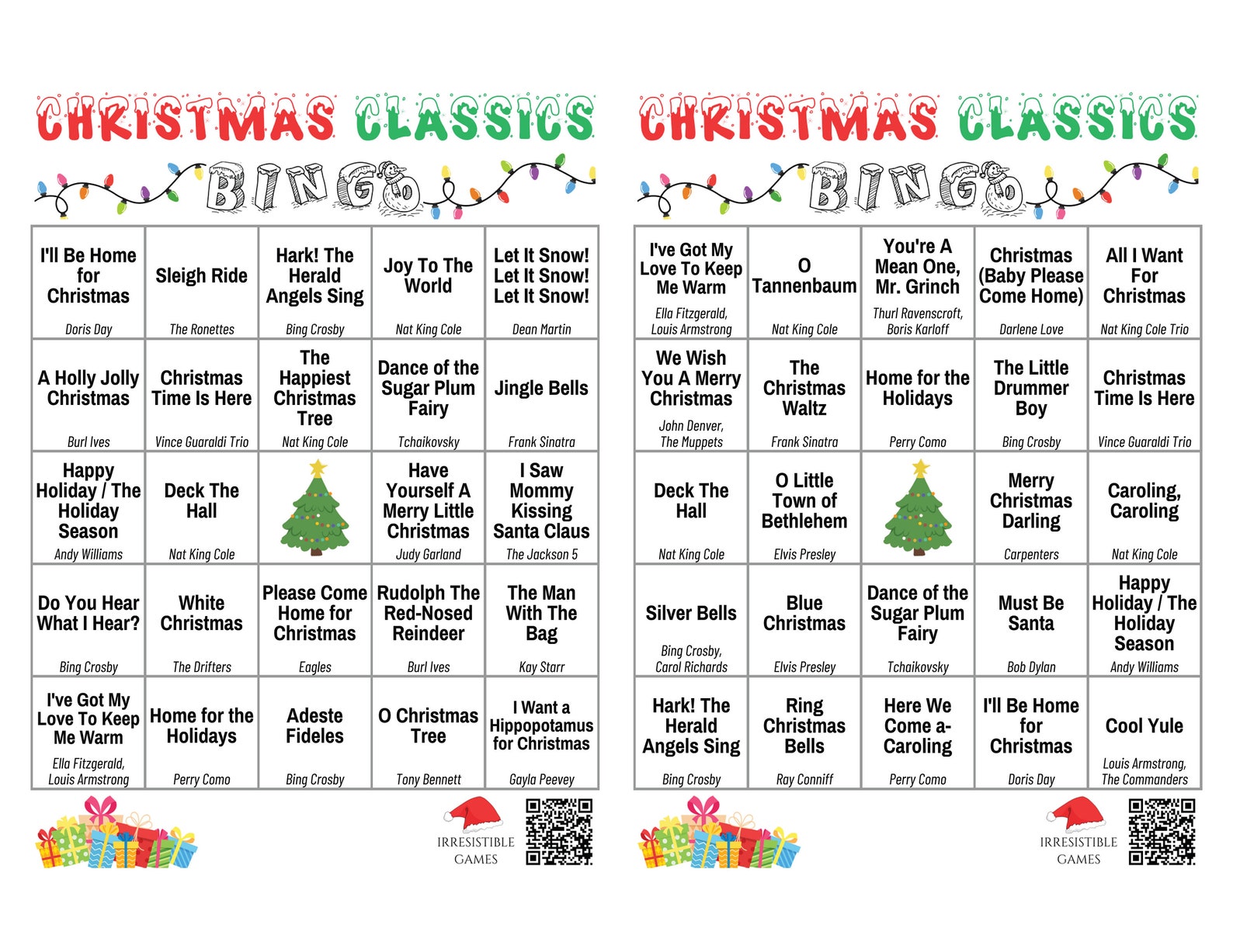 Music Bingo: Christmas Classics. Your Favorite Oldies Holiday Hits. 50 ...