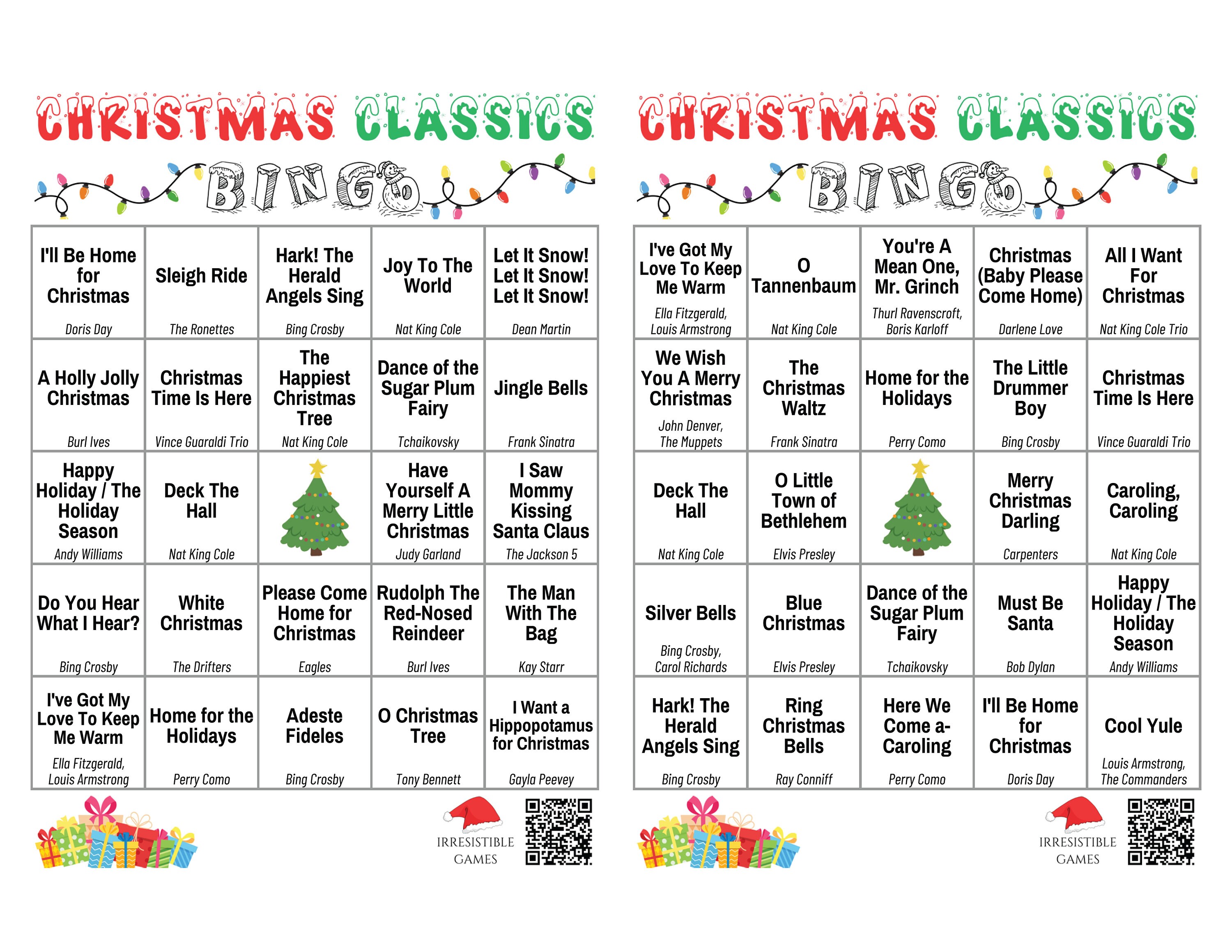Music Bingo: Christmas Classics. Your Favorite Oldies Holiday Hits. 50 ...