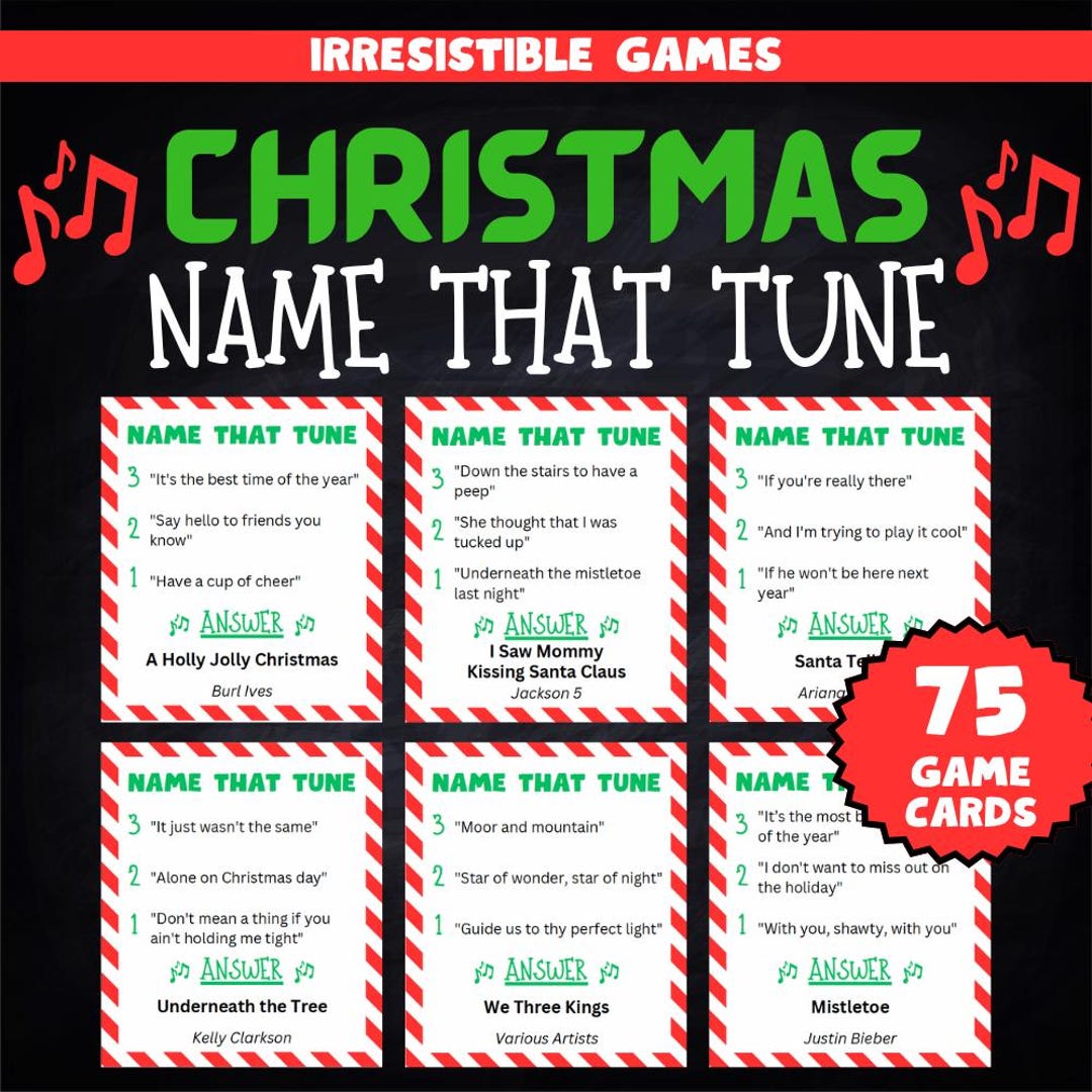 Christmas Name That Tune Game, Perfect for Family Christmas Games and ...