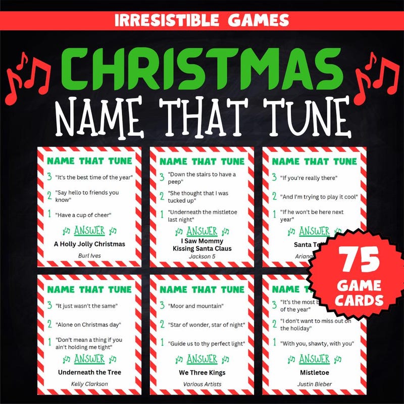 Christmas Song Game - Etsy