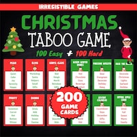 Christmas Taboo Game, Christmas Party Game, Christmas Forbidden Word ...