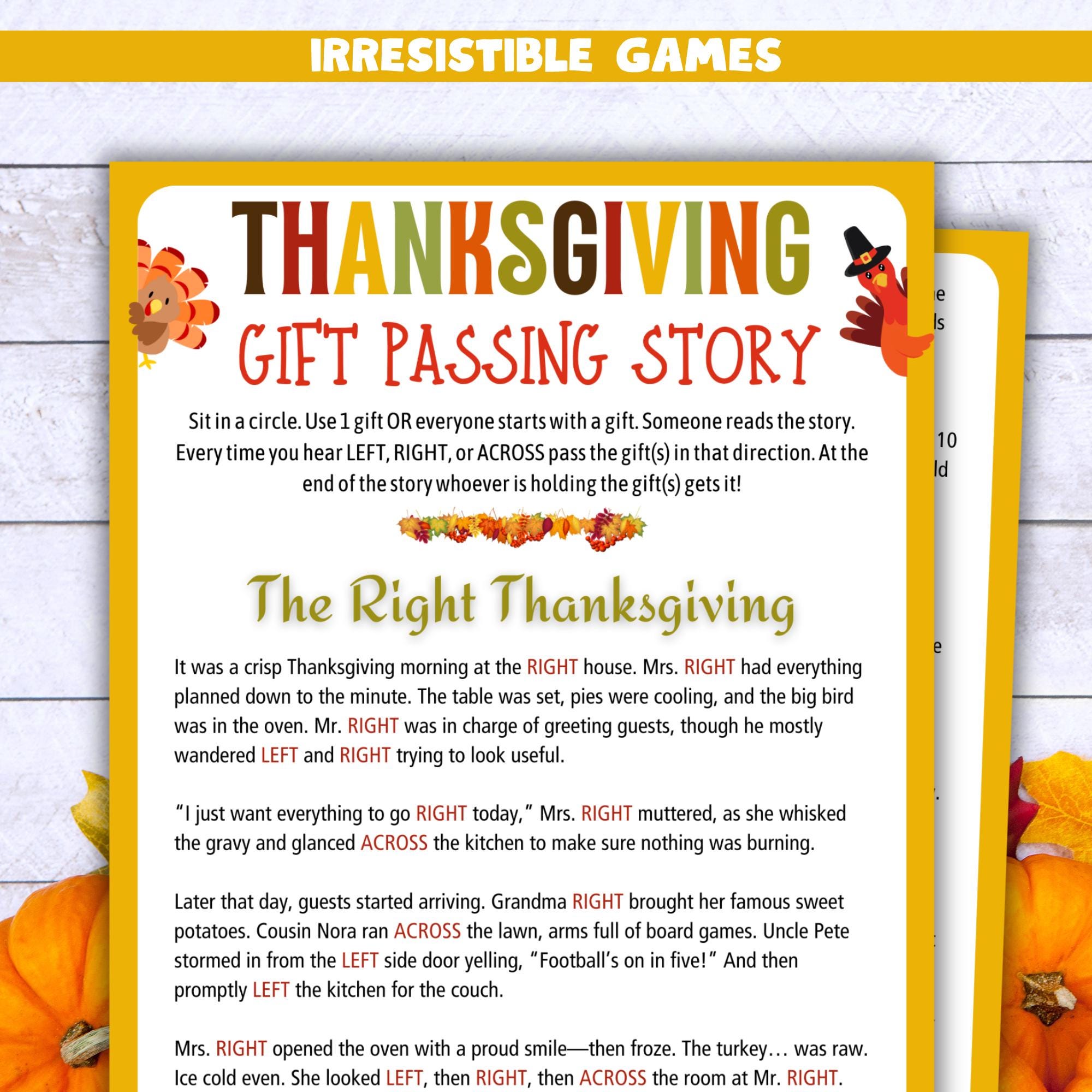 Thanksgiving Gift Passing Story | Thanksgiving Left Right Game | Autumn ...