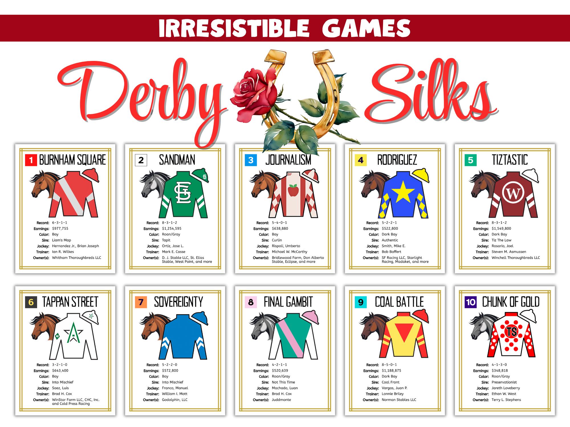 2025 Derby Silks With Horses | Jockey Silks and Kentucky Derby Horses ...