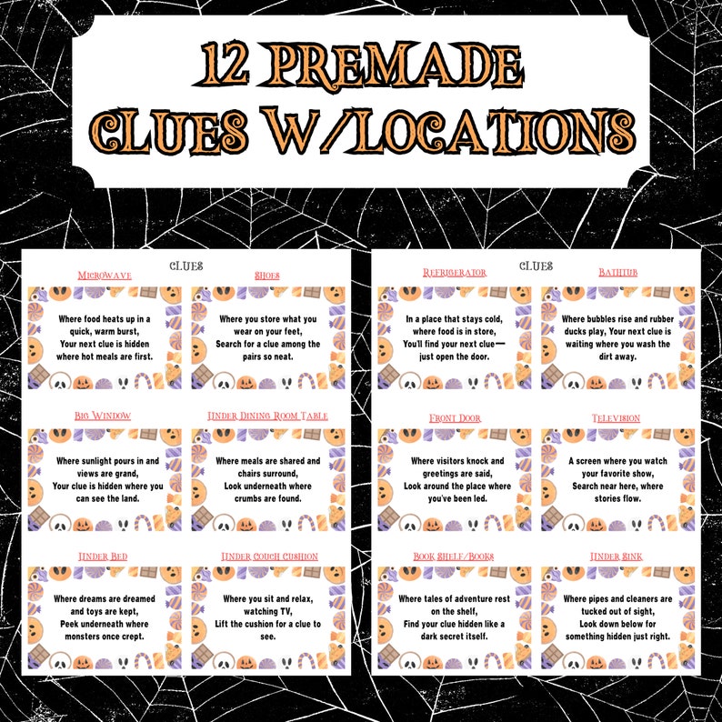 Indoor Halloween Kids Scavenger Hunt. 12 Clues Included With This ...
