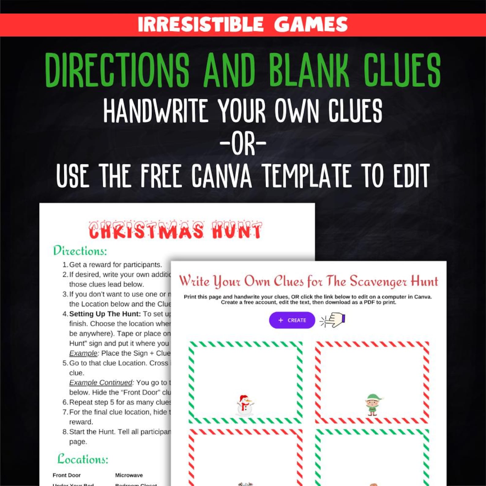 Christmas Scavenger Hunt | Indoor Kids Treasure Hunt | Kids Christmas ...