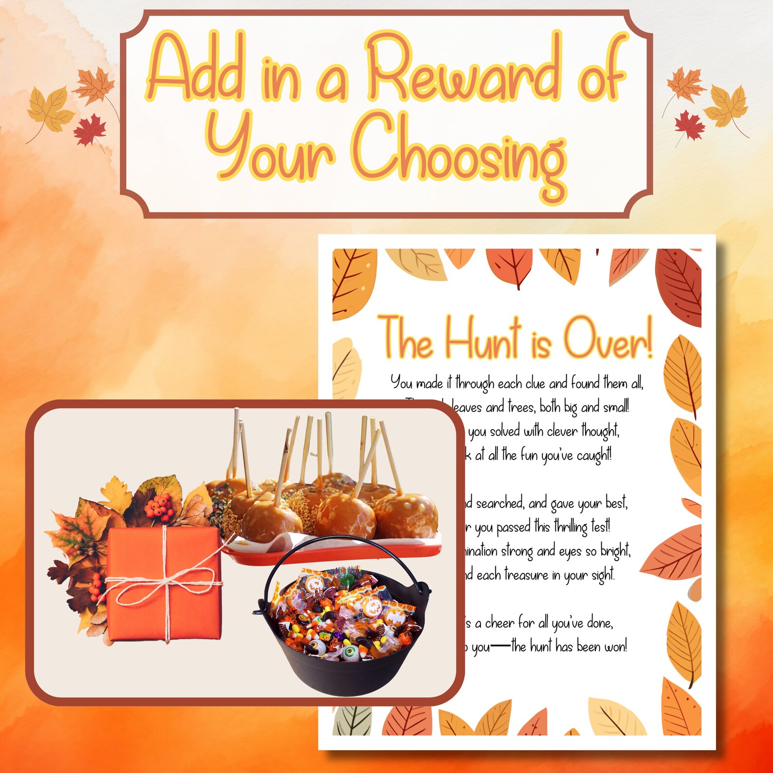 Outdoor Fall Kids Scavenger Hunt. 12 Clues Included With This Festive ...