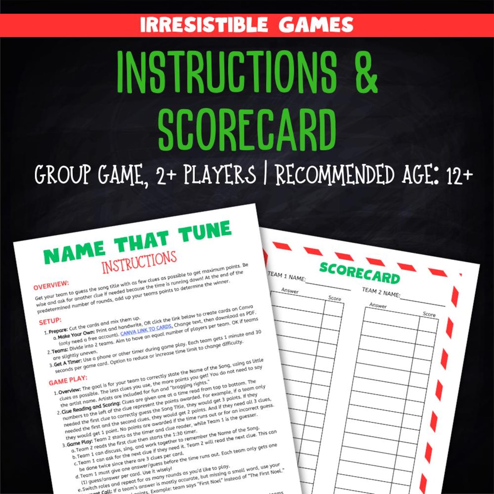Christmas Name That Tune Game, Perfect for Family Christmas Games and ...