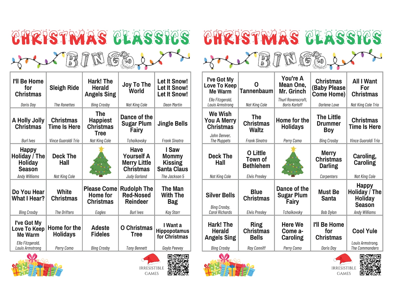 Music Bingo: Christmas Classics. Your Favorite Oldies Holiday Hits. 300 ...