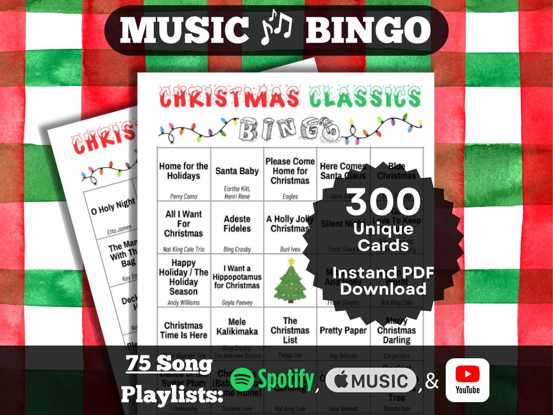 Music Bingo: Christmas Classics. Your Favorite Oldies Holiday Hits. 300 ...