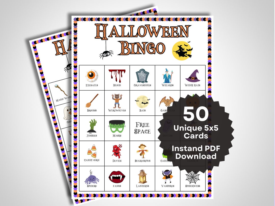 Halloween Bingo Game – Printable, Perfect for Kids Parties, Classroom ...
