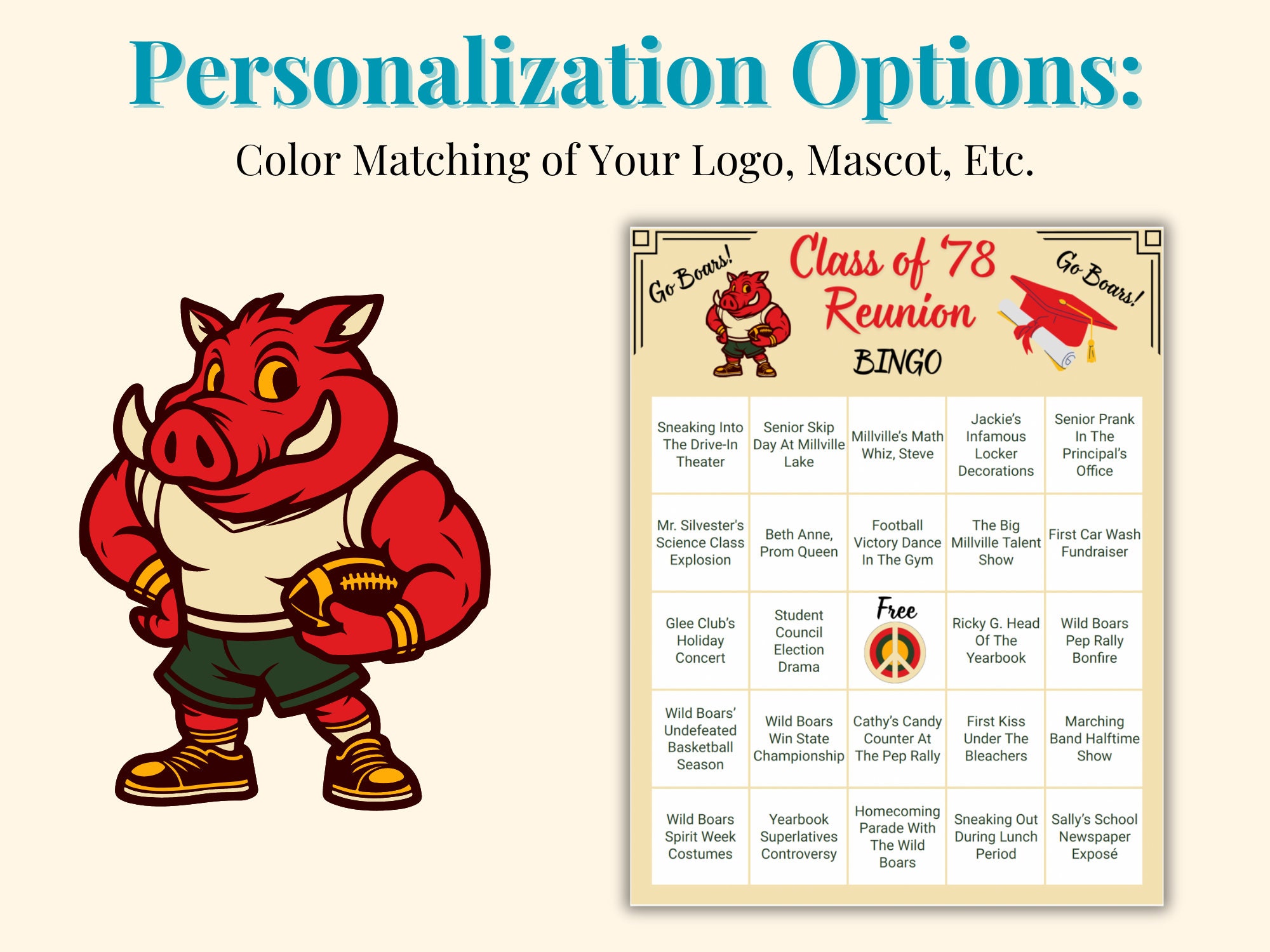 150 Custom Bingo Cards. Personalized With Photos and 30 Bingo Clues of ...
