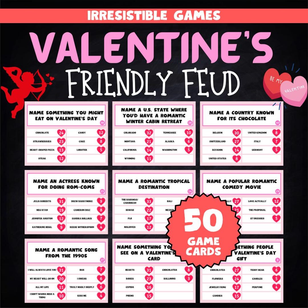 Valentine's Friendly Feud Game | Galentine's Friends Feud | Holiday ...