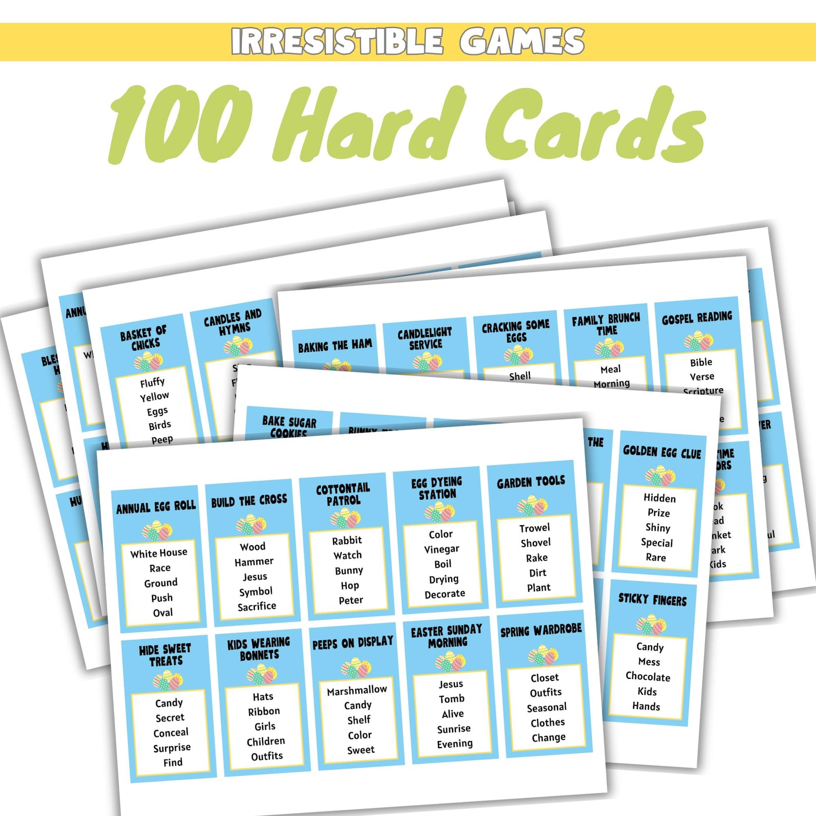 Easter Taboo Game | Forbidden Words Family Easter Game | 200 Clue Cards ...