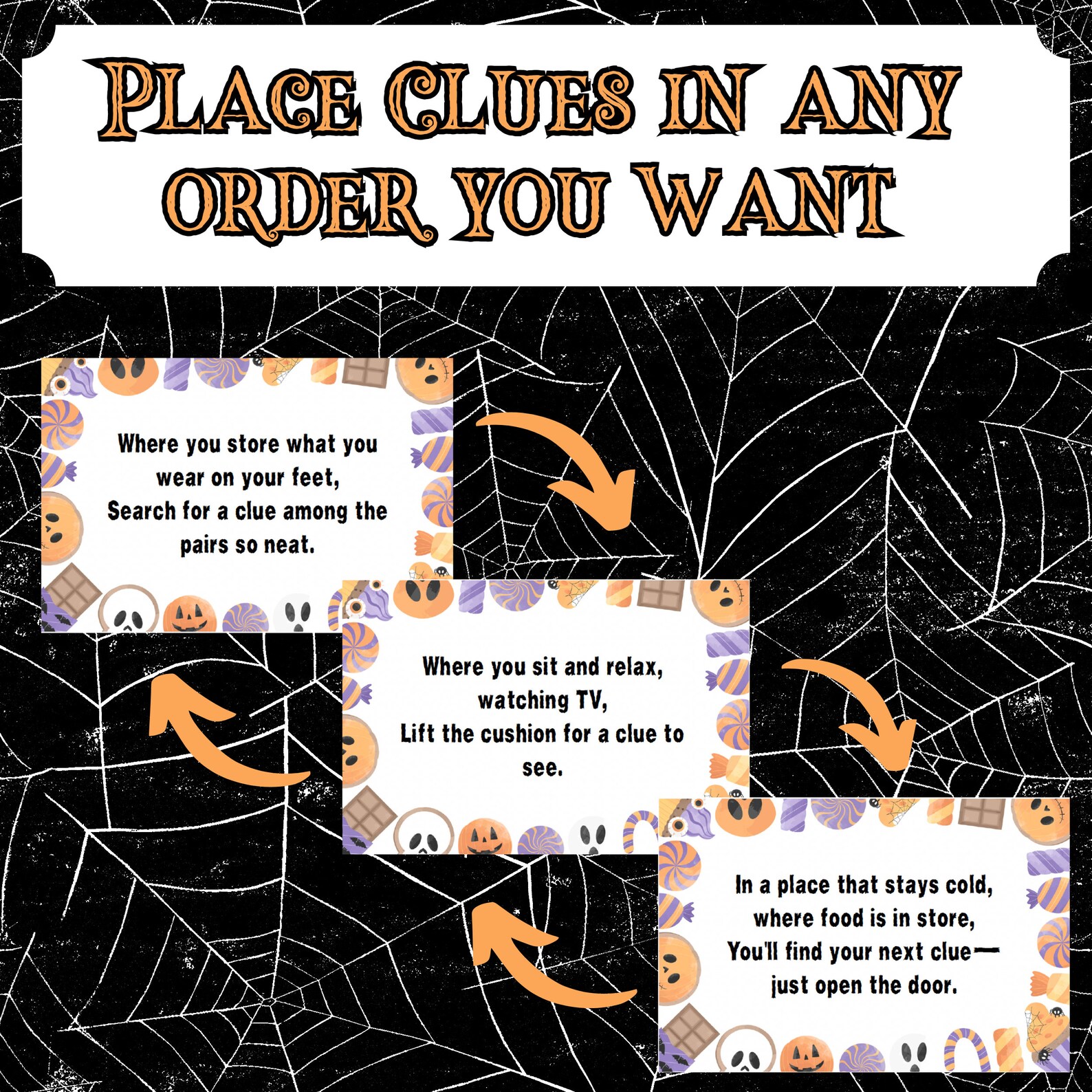 Indoor Halloween Kids Scavenger Hunt. 12 Clues Included With This ...