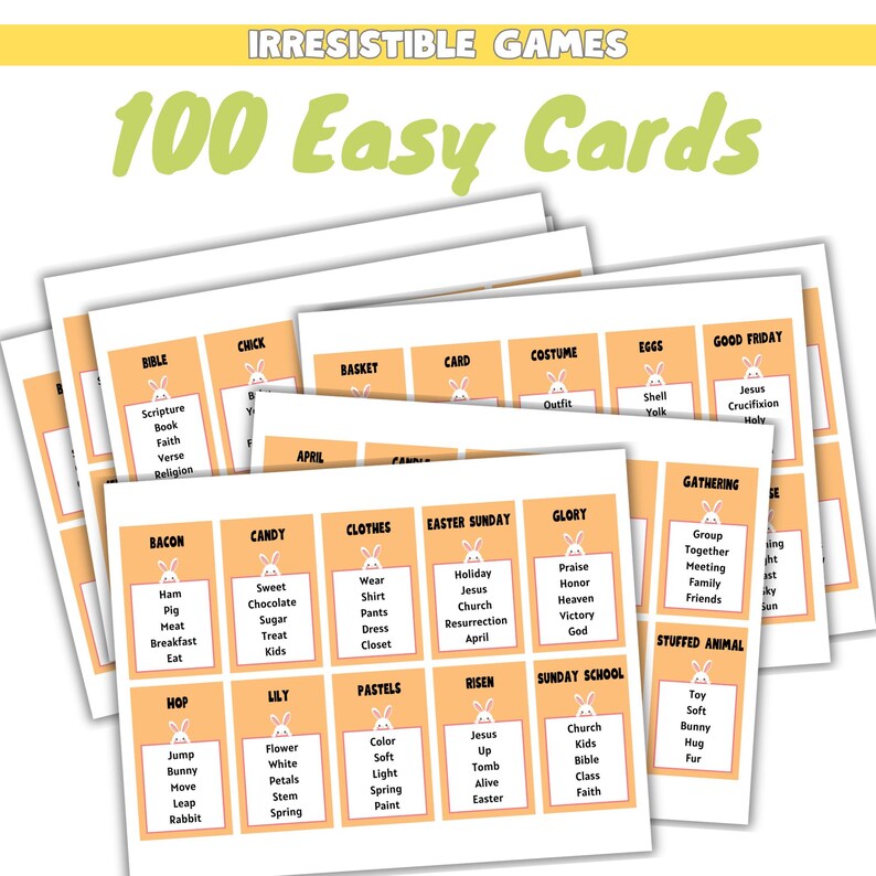 Easter Taboo Game | Forbidden Words Family Easter Game | 200 Clue Cards ...