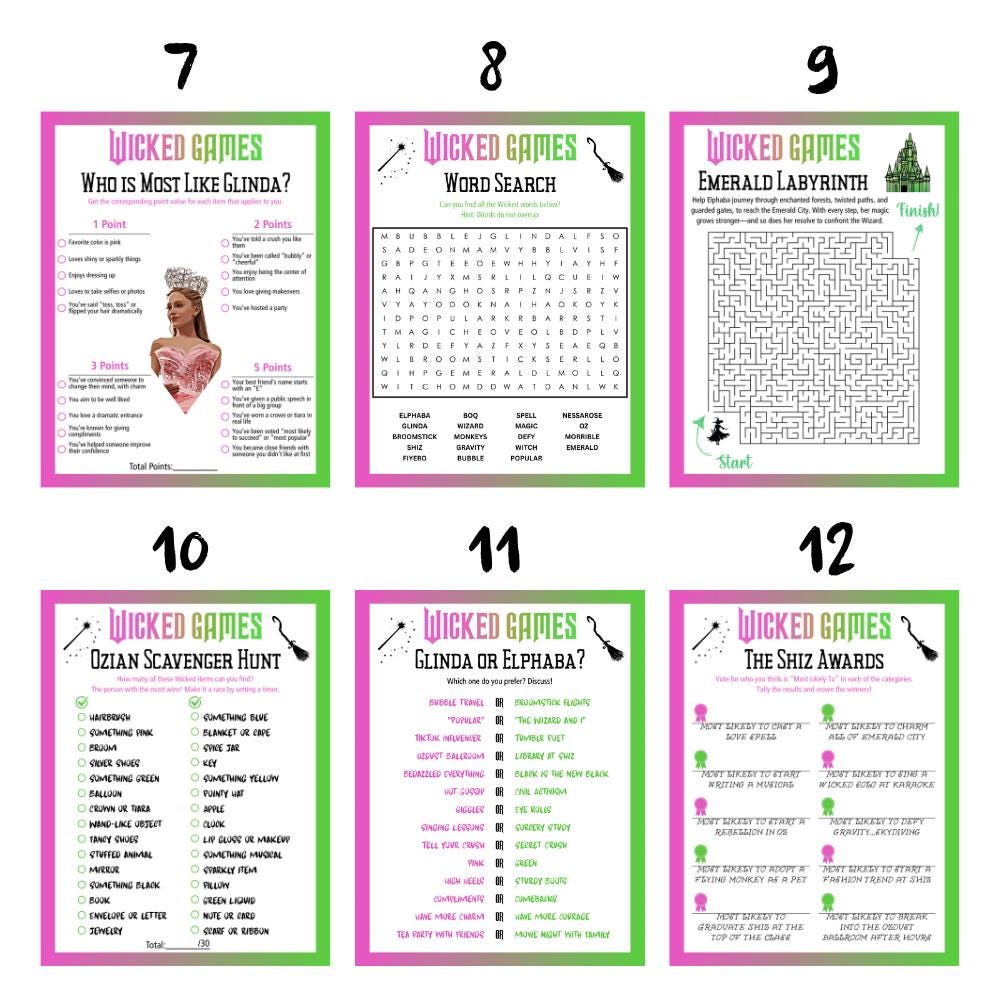 Wicked Games Bundle | 20 Unique Wicked Themed Party Games for Kids and ...
