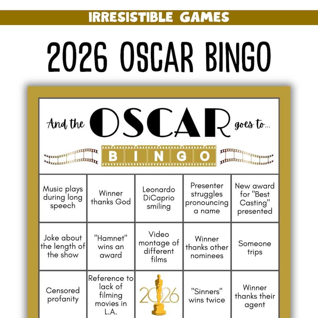 2026 Oscars Bingo | 50 Unique Cards | Oscar Party Game | Award Show ...