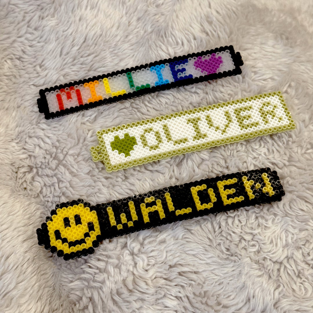 Handcrafted Custom Perler Bead Name Tag Personalised Keychain, Pin, Bag ...