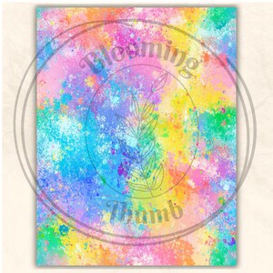 Neon Paint Splatter Scrapbook Paper Vol 3 - Colorful Abstract Art ...