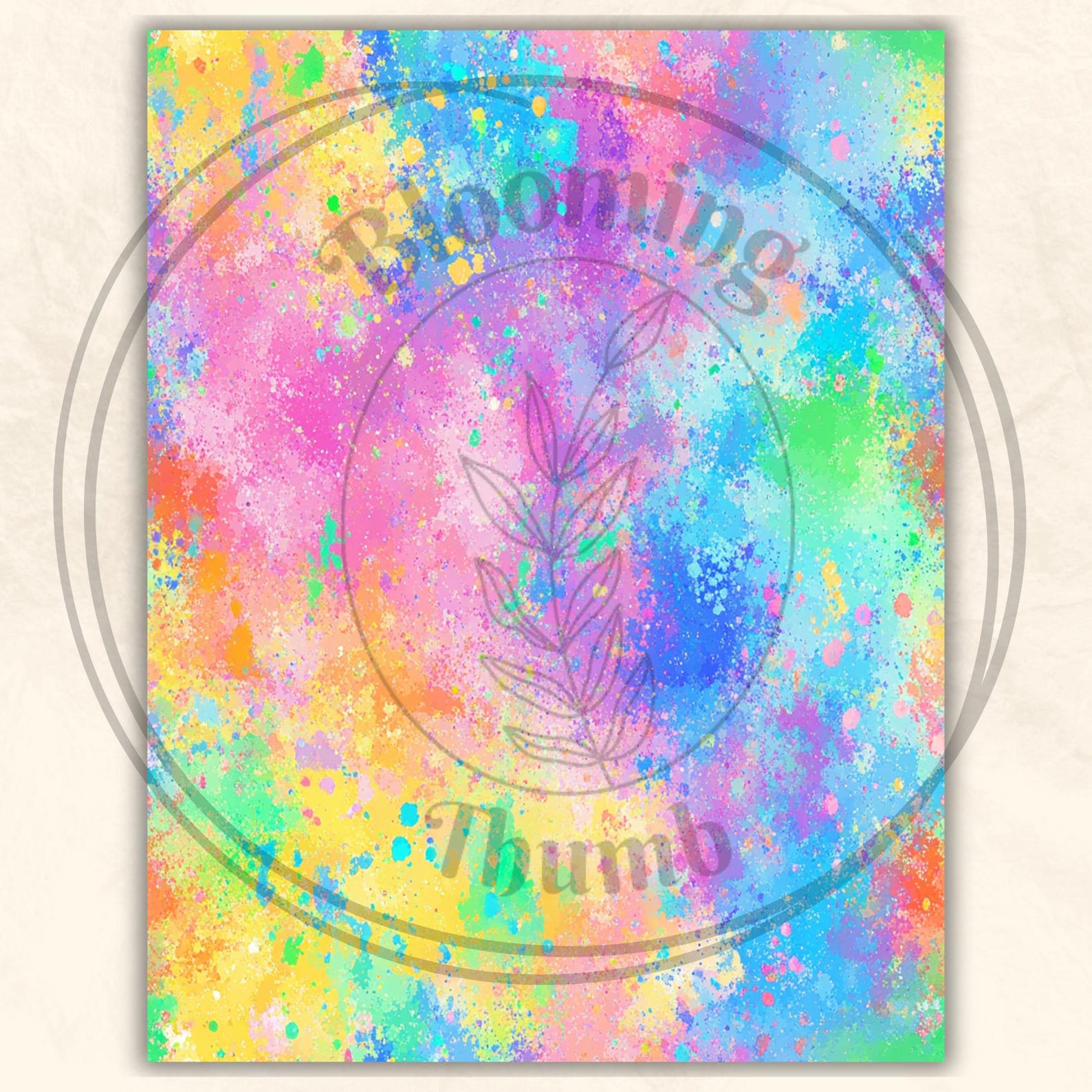 Neon Paint Splatter Scrapbook Paper Vol 3 - Colorful Abstract Art ...