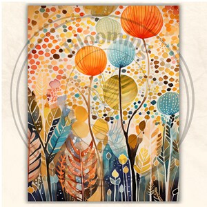 Abstract Watercolor Florals Orange Teal Junk Journal Paper Vol 1 ...