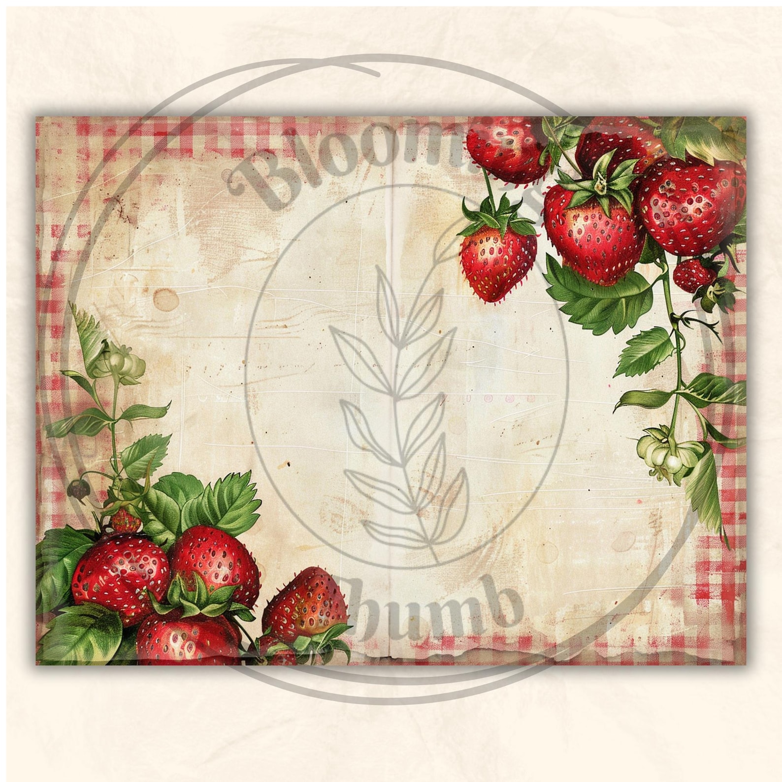 Vintage Strawberry Junk Journal Pages Vol 5 Landscape 11x8.5 Digital ...
