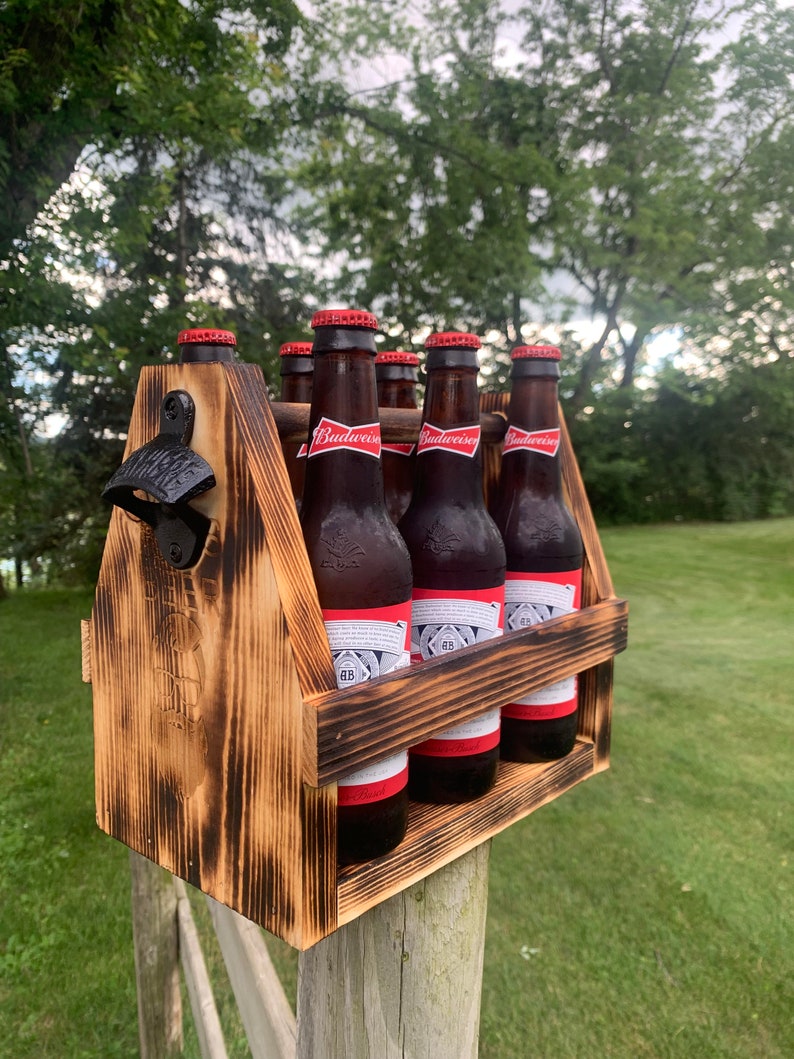 Rustic Beer Caddy, Beer Tote, Wooden Beer Holder, Wooden Condiment ...