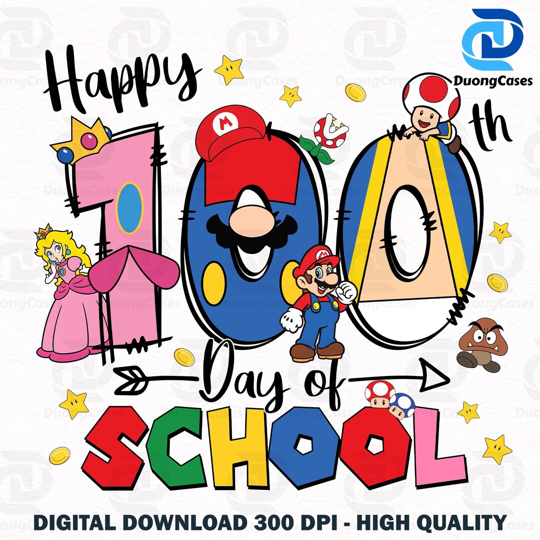 Super Cartoon Character Png, Happy 100 Days of School Png, 100 Days of ...