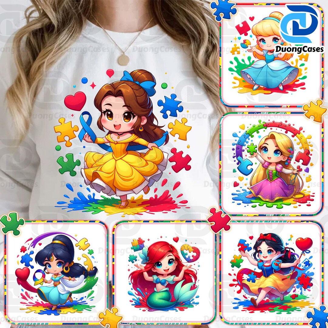 Autism Princess Png Bundle, Autism Awareness Png, Awareness Png, Be ...