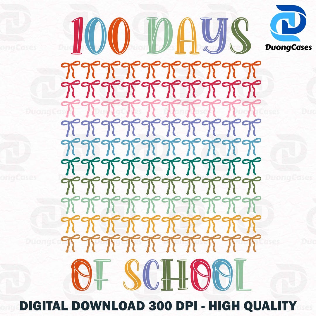 Happy 100th Day of School Png, Pink Coquette Heart 100 Day of School ...