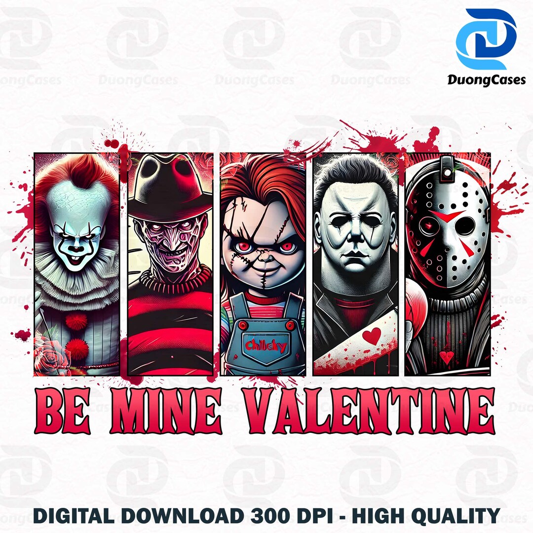 Pink Heart Valentine Horror Png, Scary Movie Valentine Png, Horror ...