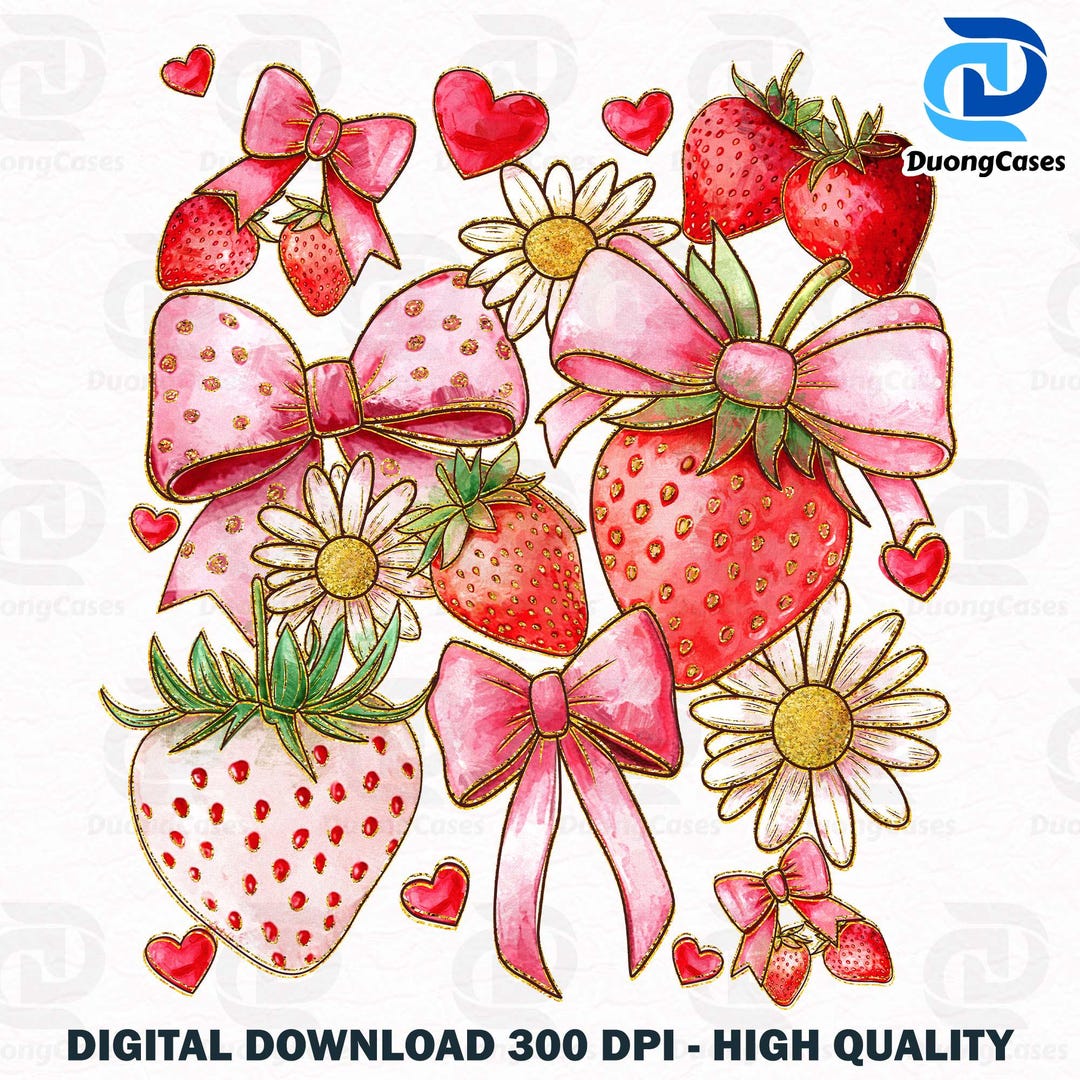 Boho Strawberry Coquette Png, Preppy Strawberries Png, Boho Summer Png ...